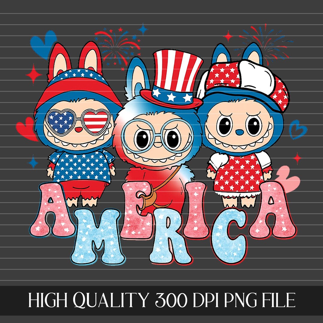 Labubu Png, Labubu 4th of July Png, Labubu Design, Labubu Character ...