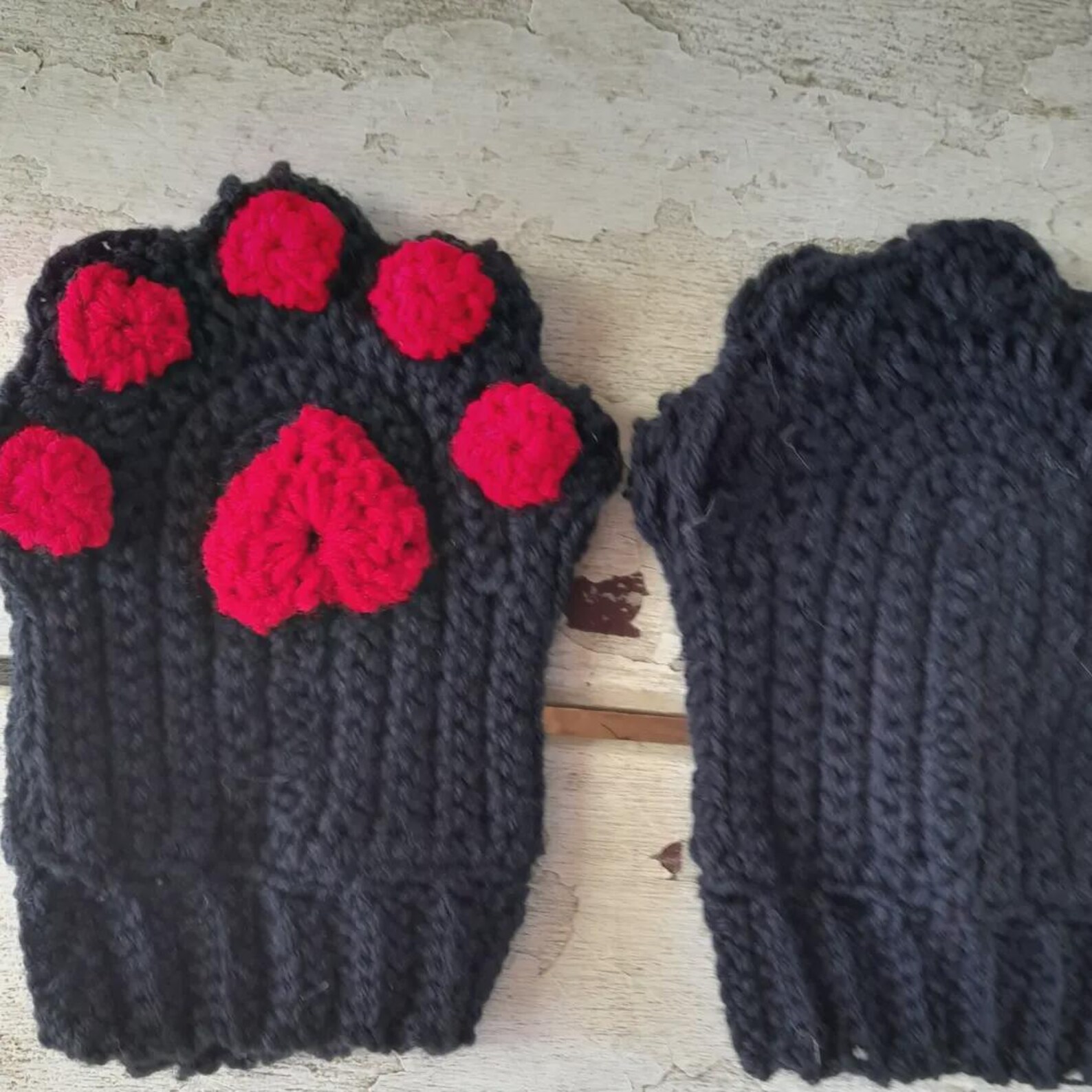 Crochet Kitten Mittens, Cat Paw/dog Paw Fingerless Gloves - Etsy