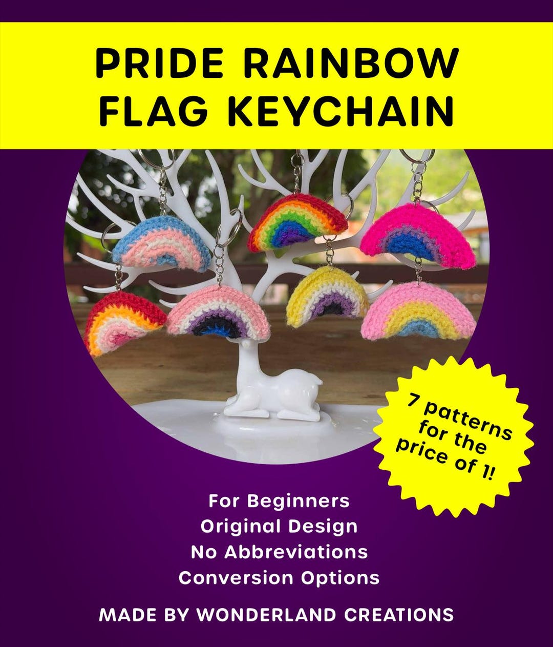 3D Rainbow Pride Flag Keychain Crochet Pattern - Etsy