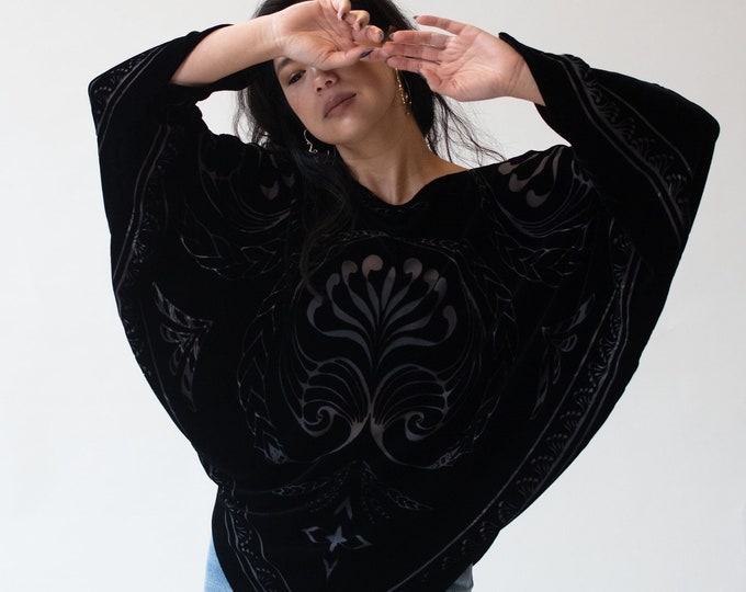 Devore Velvet Tunic | Charles & Patricia Lester - Etsy