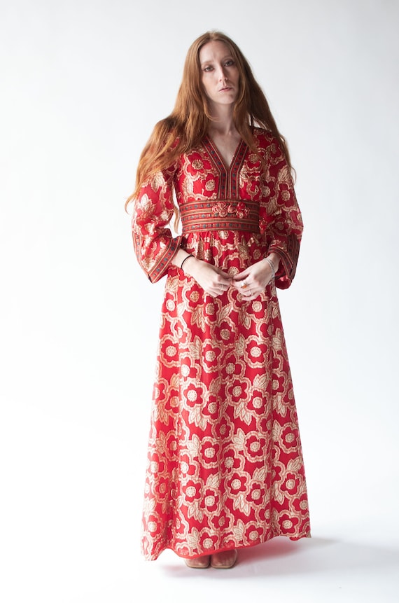 1960s Red Metallic Dress - Gem