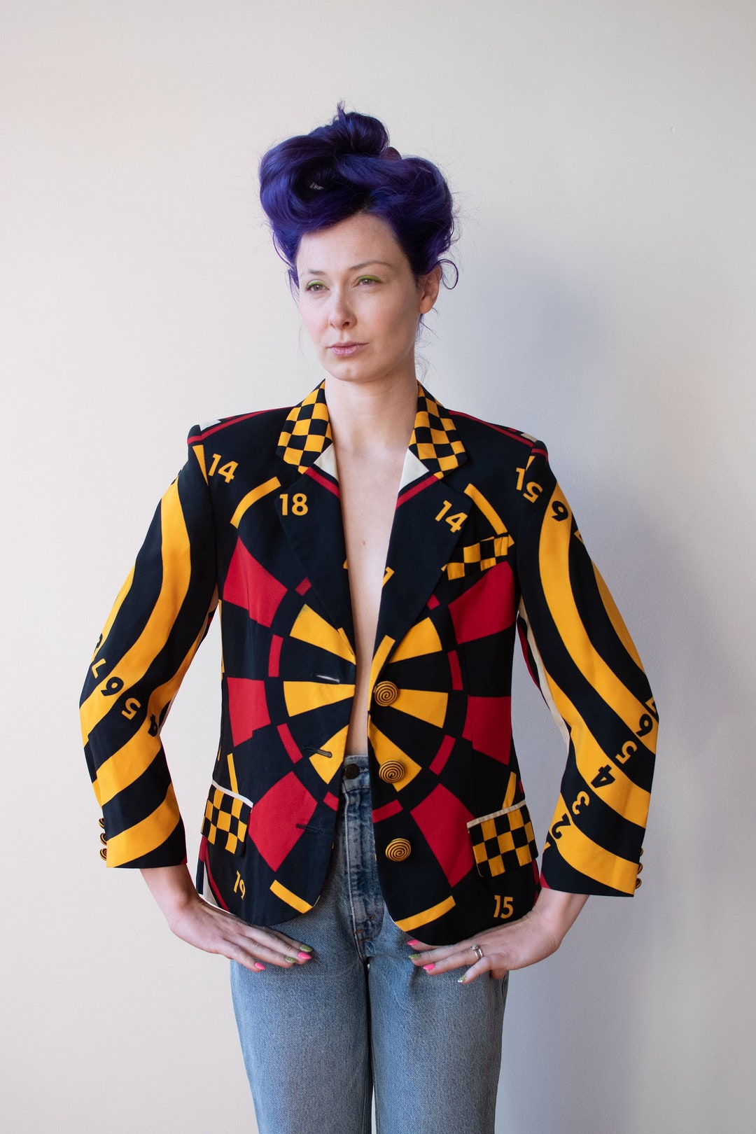 1990s Dart Board Blazer Moschino Cheap & Chic - Etsy