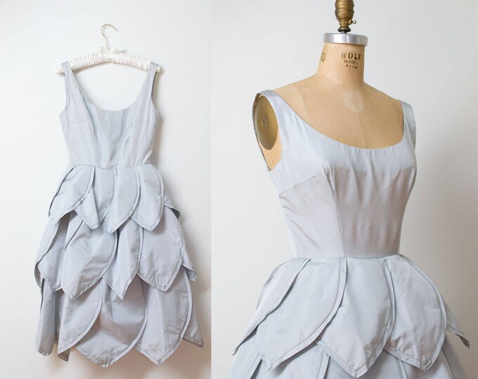 1950s Pale Blue Silk Petal Dress / 50s Maxwell Shieff Couture Dress - Etsy