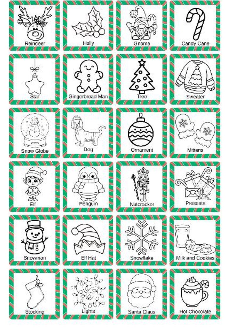Christmas Bingo Game Printable, 30 Unique Cards + Call Sheet - Etsy