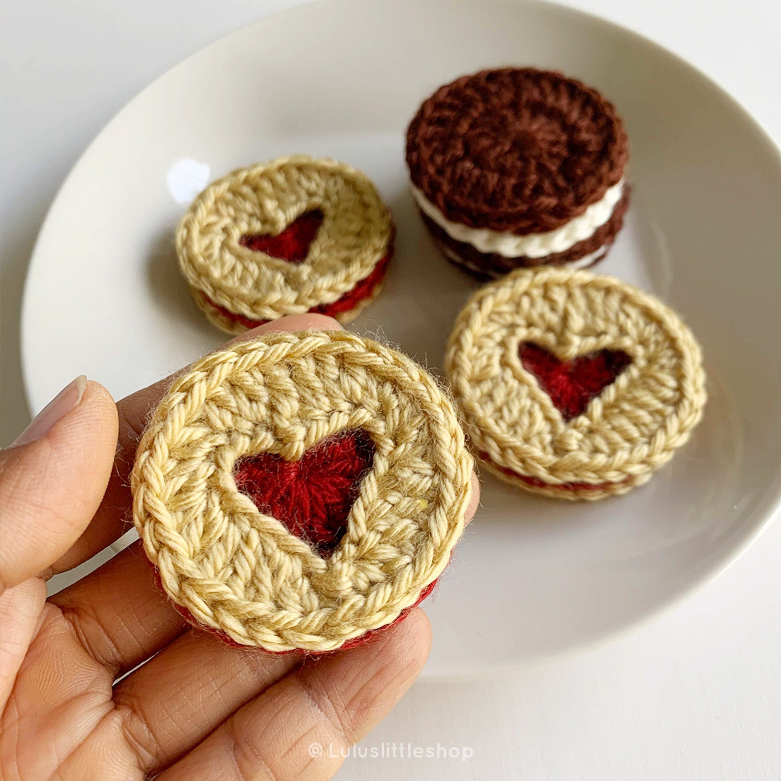 Crochet Pattern with Chart and Video: Heart Filled Cookies | Etsy