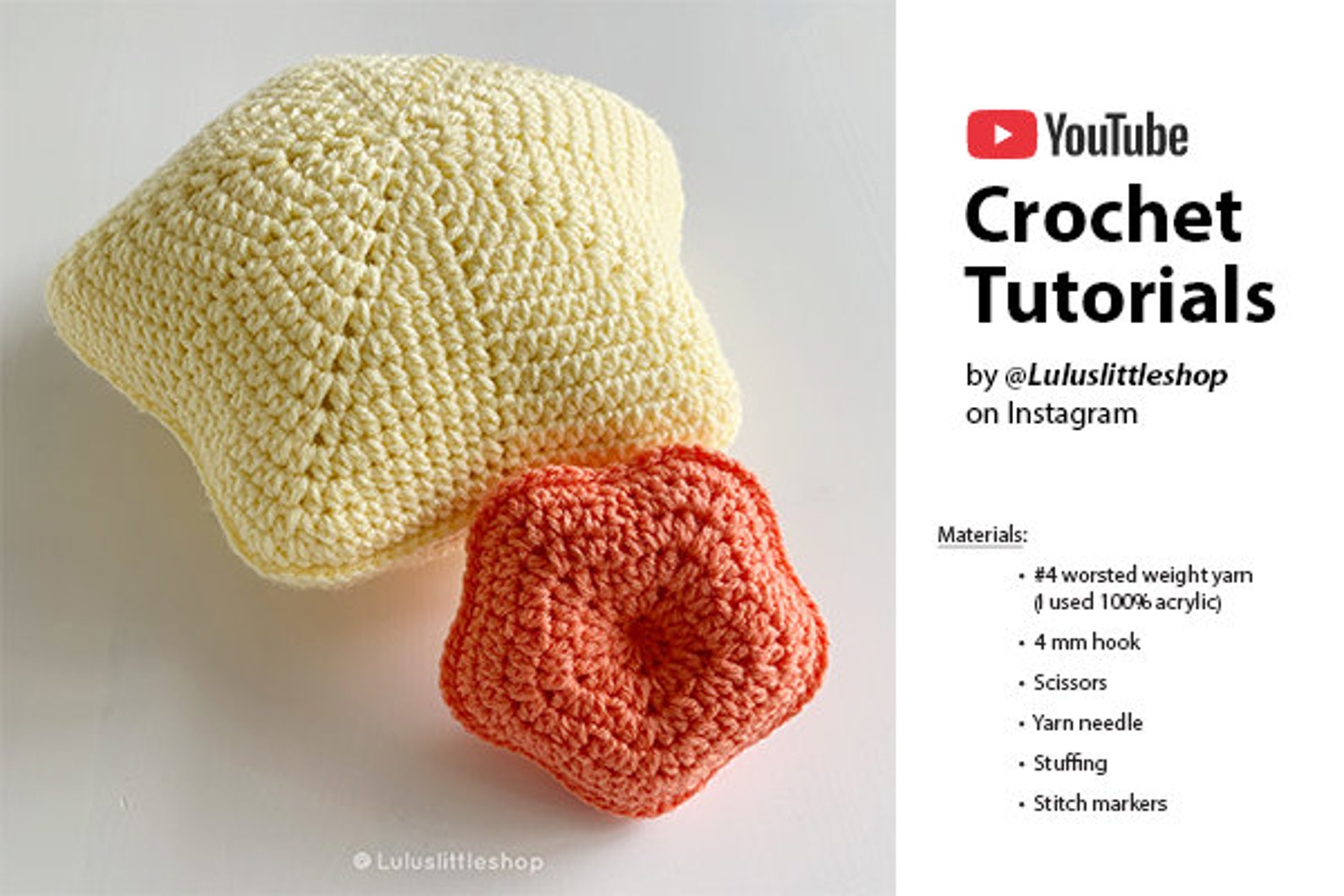 Crochet Pattern (with Video): Star Puff Pillow - by Luluslittleshop - Etsy
