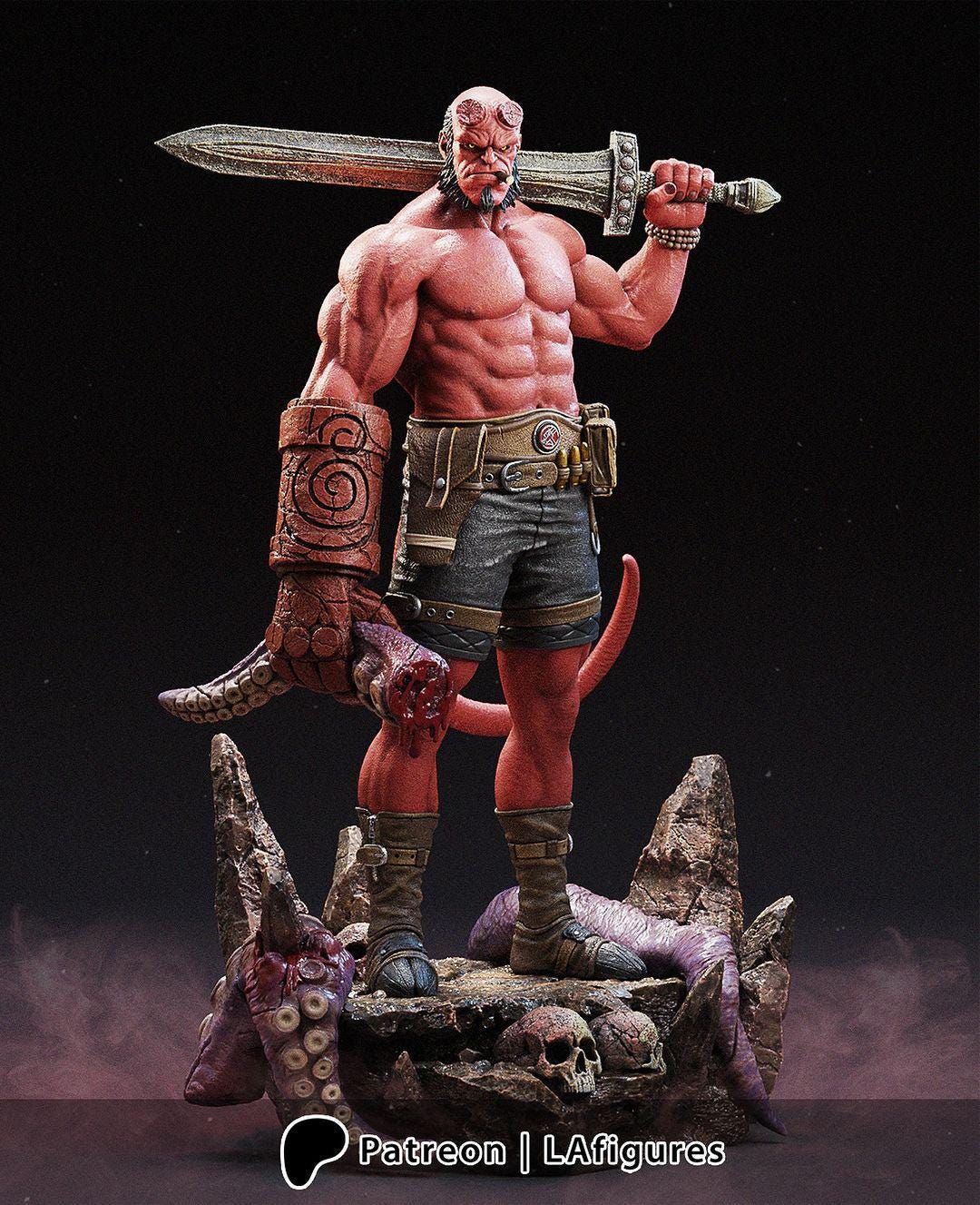 Hellboy Hand Painted Resin Figure – Collectible Display Statue - Etsy