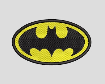 Batman Symbol Embroidery Design – Classic Yellow & Black Logo for ...