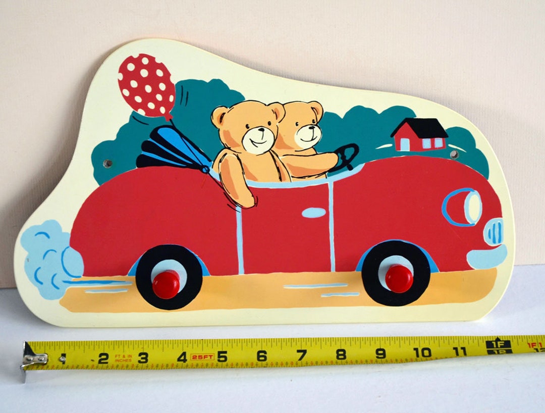 1971 Wall Plaque Coatrack Vintage Cartoon Mid-century Modern Teddy Bear ...