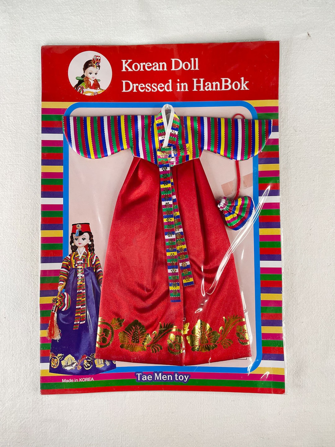 Rare Korean Doll Dressed in Hanbok Tae Men Toy 1960s Vintage Original ...