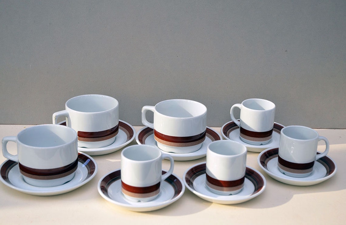 Vintage 1960/70s Scandinavian FIGGIO FIGGJO Flint NORWAY Cups & Saucers ...