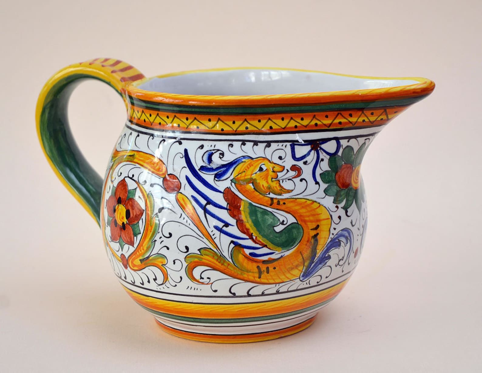 ANTIQUE Vintage 1900-1920 SANTUCCI DERUTA Pitcher Handarbeit | Etsy