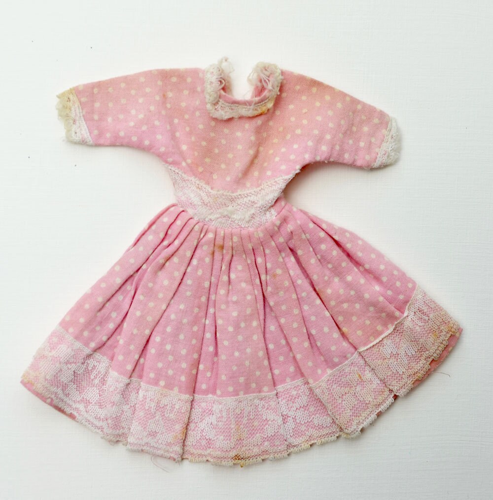 60s Vintage Doll Clothes BARBIE CLONE PREMIER Fab-lu Babs Pink Lace ...