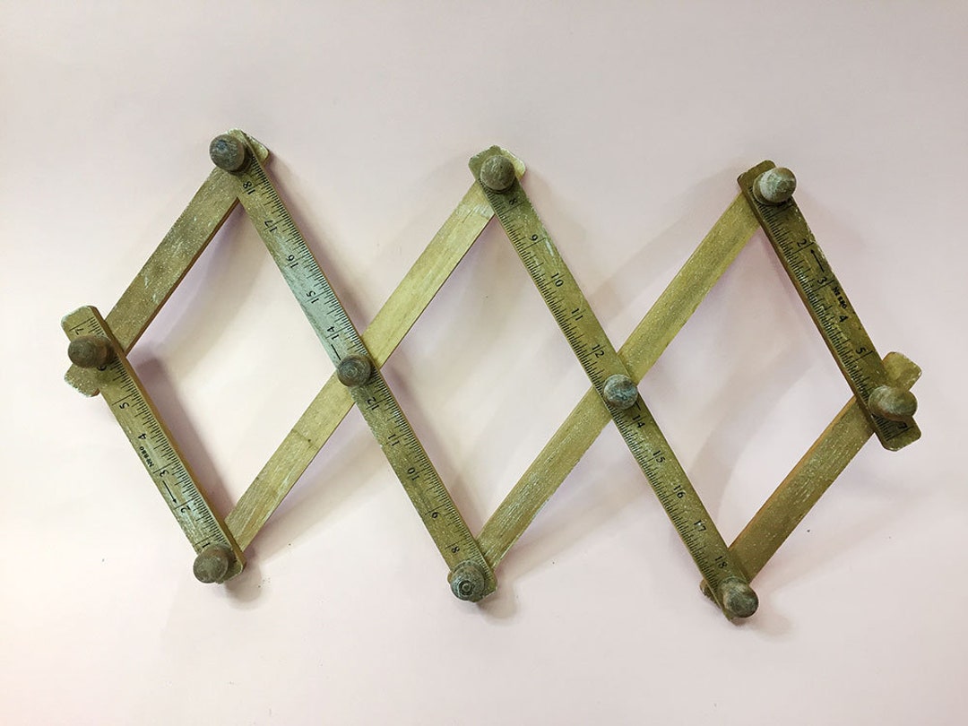19th-century Retractible Ruler Rack Drafting Tool Wall Hat Coat Rack ...