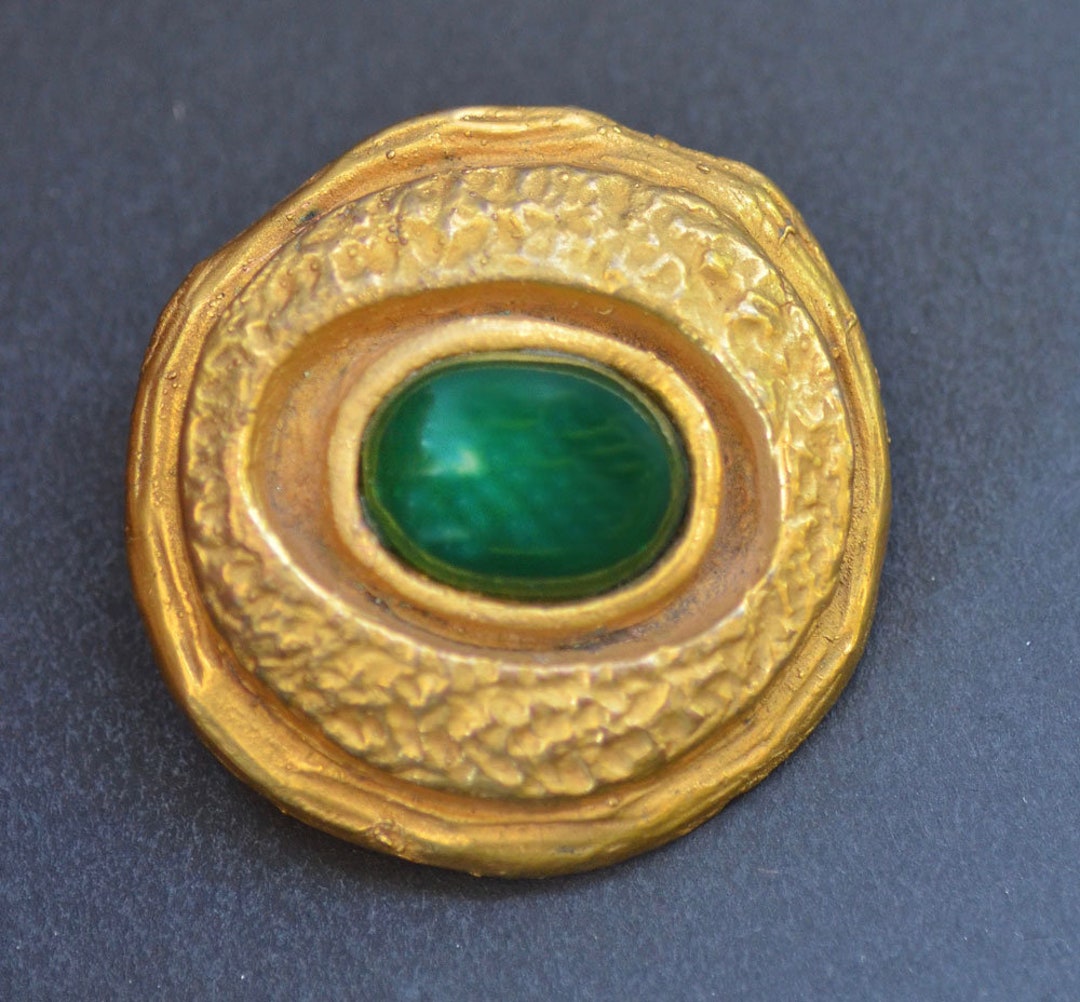 Vintage 1970s/1980s French Mod Sculptural Haute Couture Matt Gilt ...