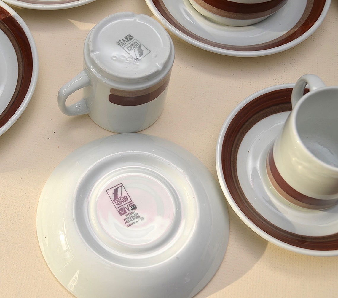 Vintage 1960/70s Scandinavian FIGGIO FIGGJO Flint NORWAY Cups & Saucers ...