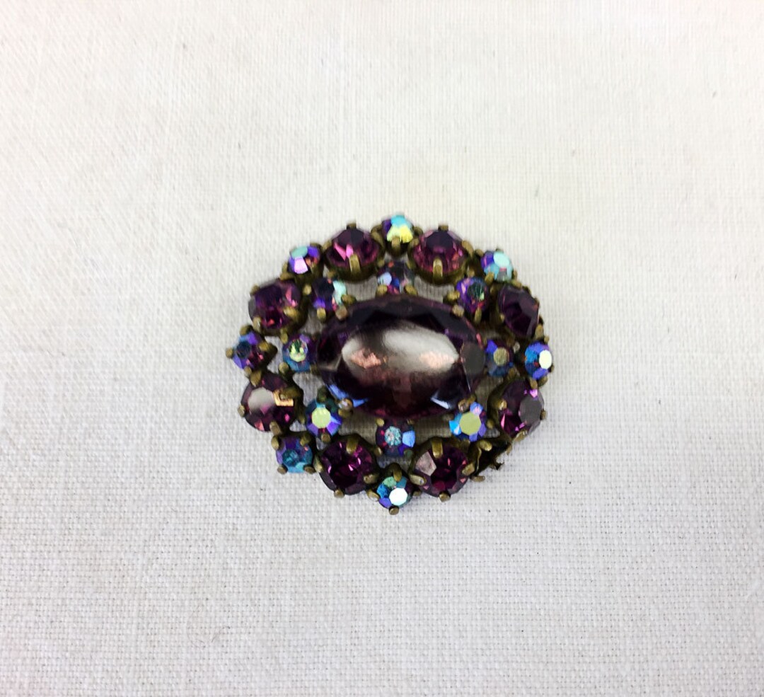 Vintage Antique 1950-60s Rhinestone Beads Brooch Haute Couture Alta ...