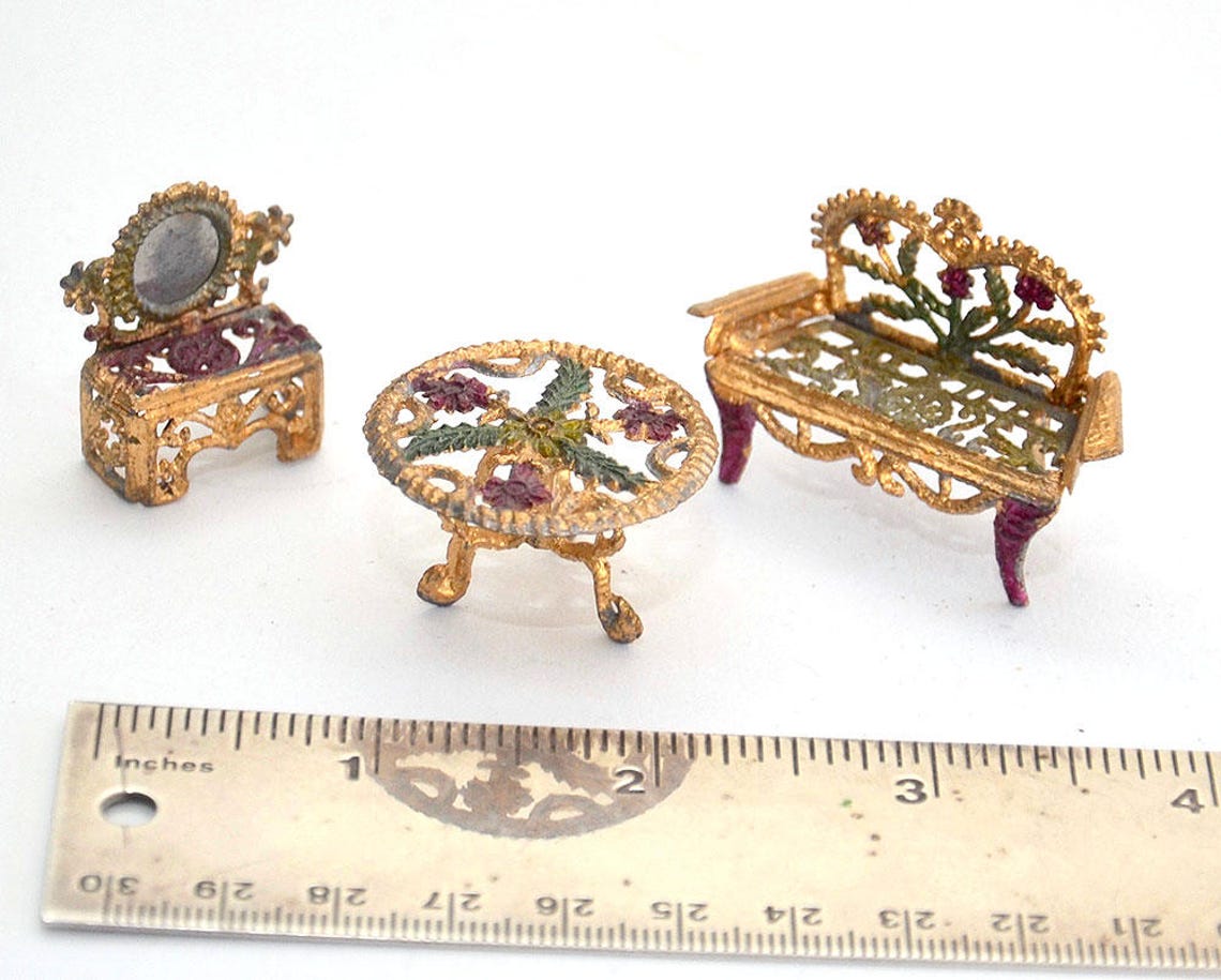 1880s/90s Antique Small Scale Metal Miniature Hand Painted | Etsy