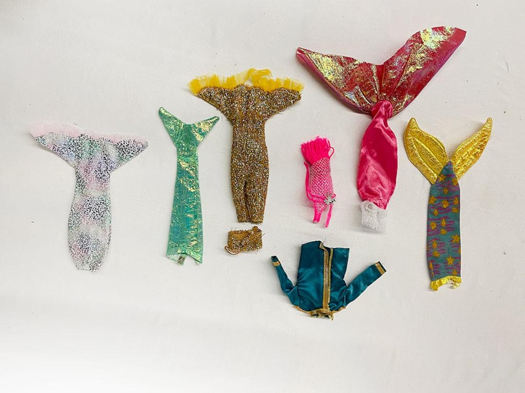 LOT Pink BARBIE Mermaid Tails Bra Top Vintage Original Doll European ...