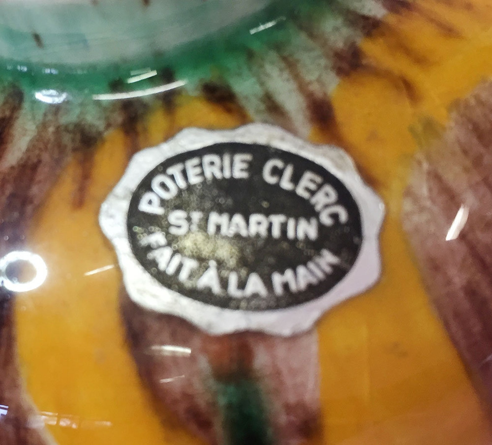 50s/60s St Martin Clerc FRENCH POTTERY Vintage Antique Glossy Fat Lava ...