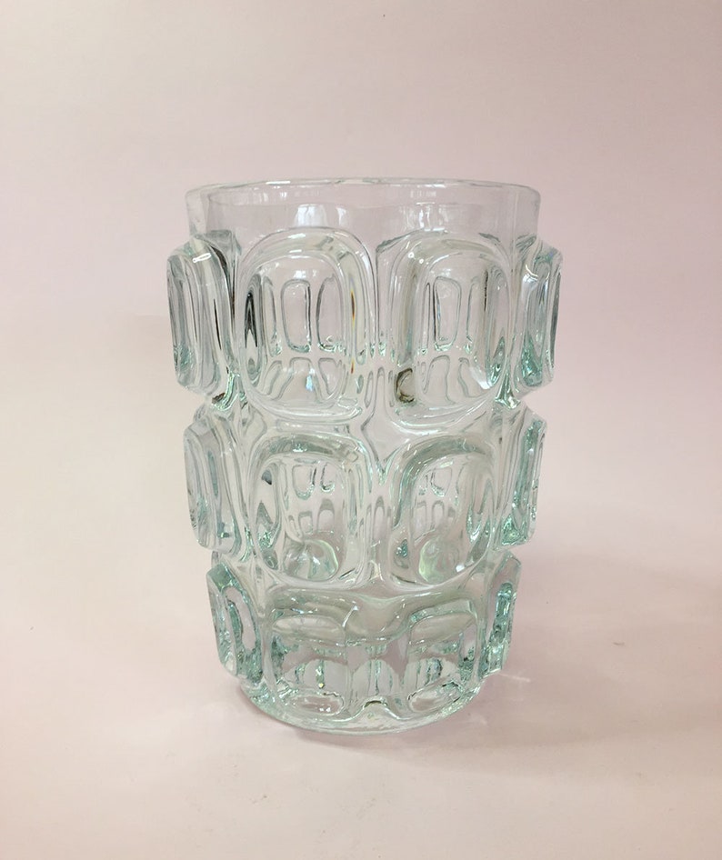 50s Sklo Union Optical Glass Vase by Frantisek Vizner for ...