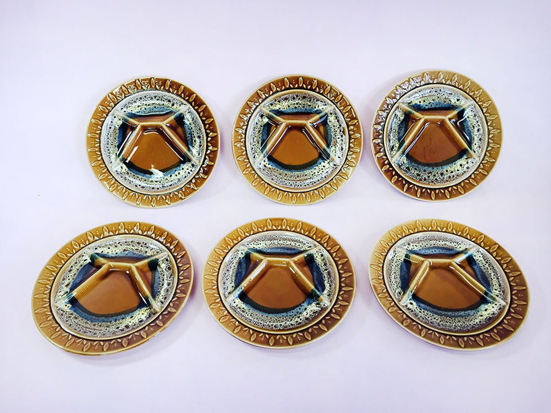 1950s/60s FRENCH Sarreguemines POTTERY Biomorphic Plate Vintage Antique ...