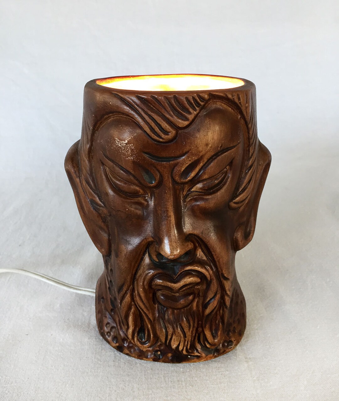 Mid-century Modern Mood Lamp Fu Manchu 1940s/60s Lady Wall Head Fat ...