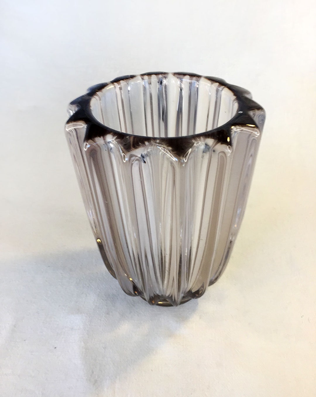 50s Fluted Vase Design Frantisek Visner Glass Glassworks Sklo Union ...
