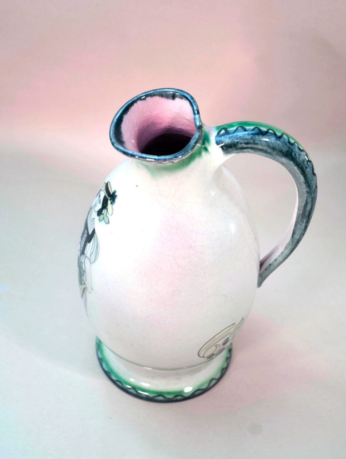 1940s Vintage SWISS GERMAN Pottery Wine Pottery Artist Handarbeit ...