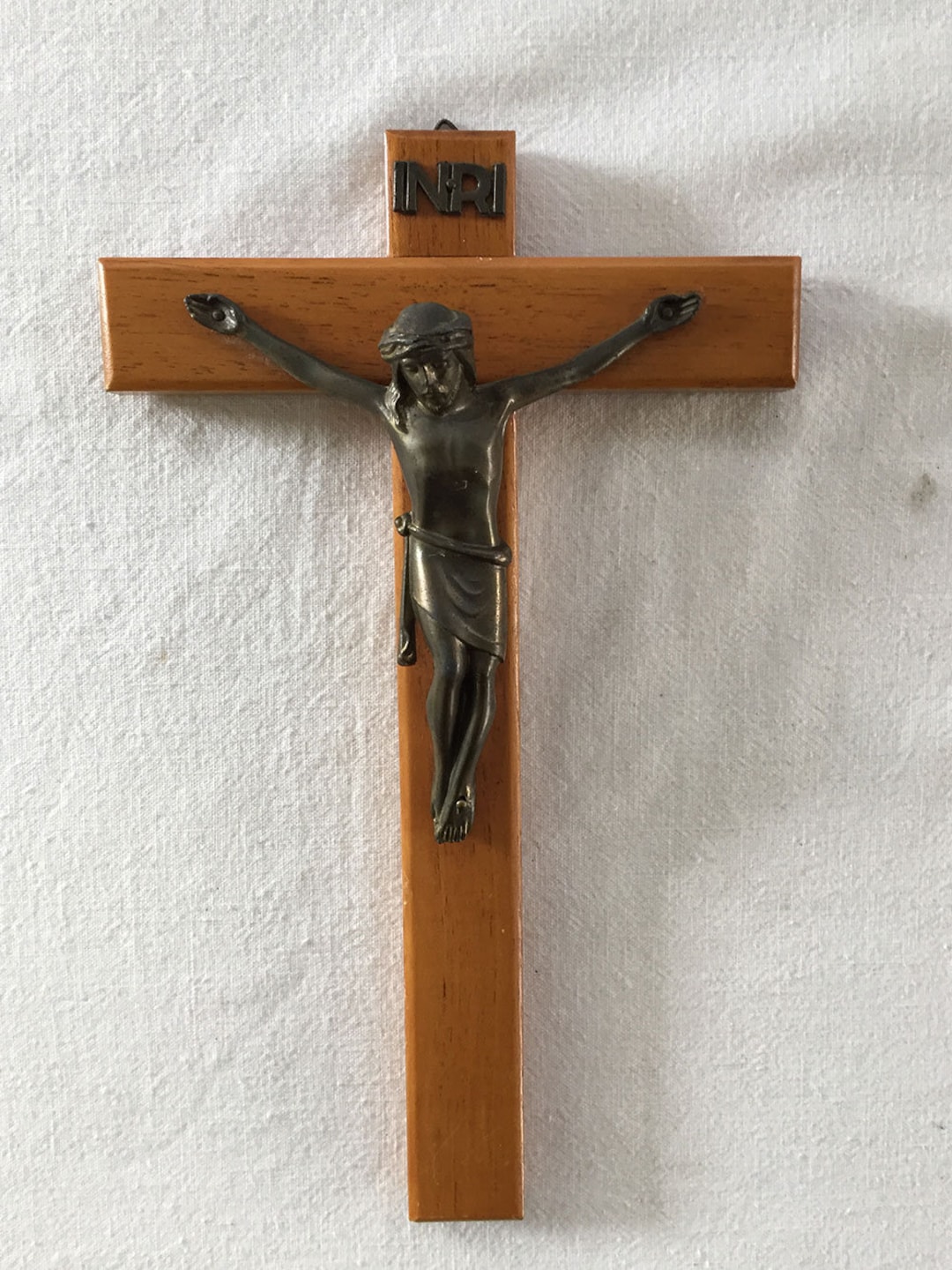 1900 Antique Crucifix Jesus Christ INRI Swiss German Wood Cross Vintage ...