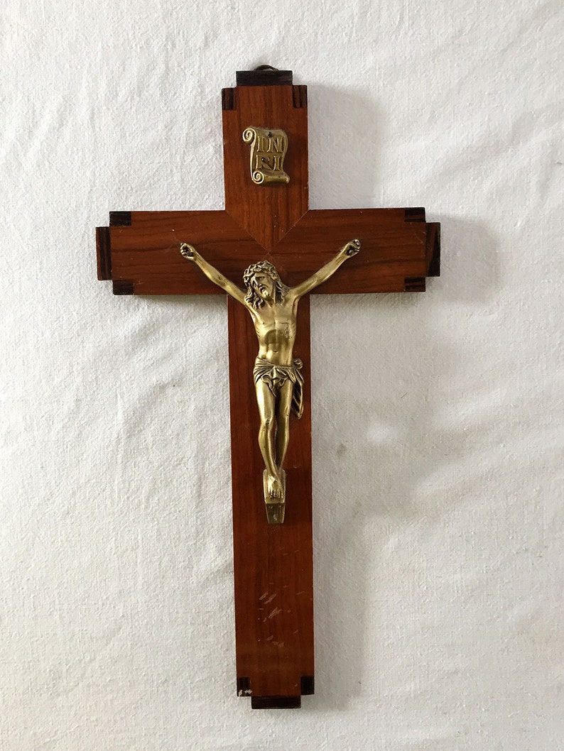 1900 Antique Crucifix Jesus Christ INRI Swiss German Wood - Etsy