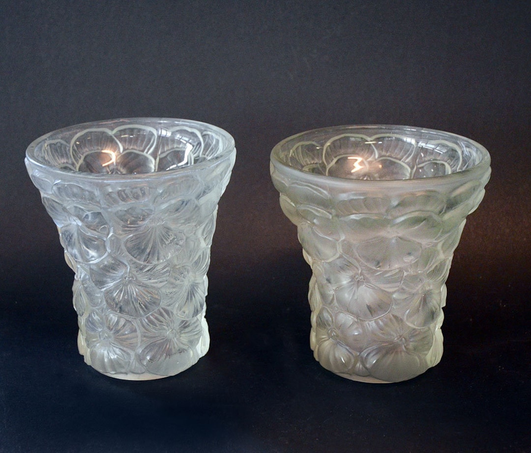 Josef Inwald Barolac Czech Glassworks Art Deco French Pair Vases Sabino ...