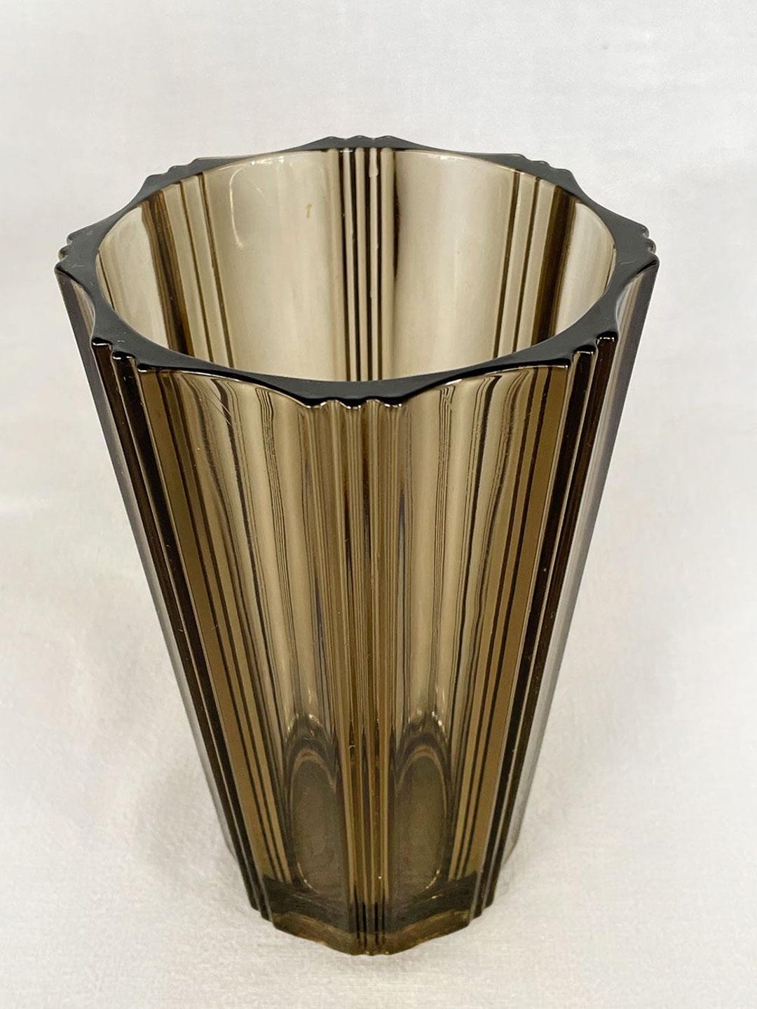 1950s Glass ROSICE Glassworks SKLO UNION Vladislav Urban Vase Smokey ...