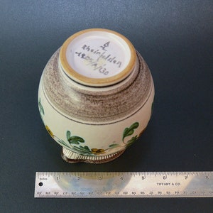 1930s-1940s Vintage SWISS Pottery Artist Arnold ZAHNER RHEINFELDEN Pitcher Flowers Handmade Mid ...