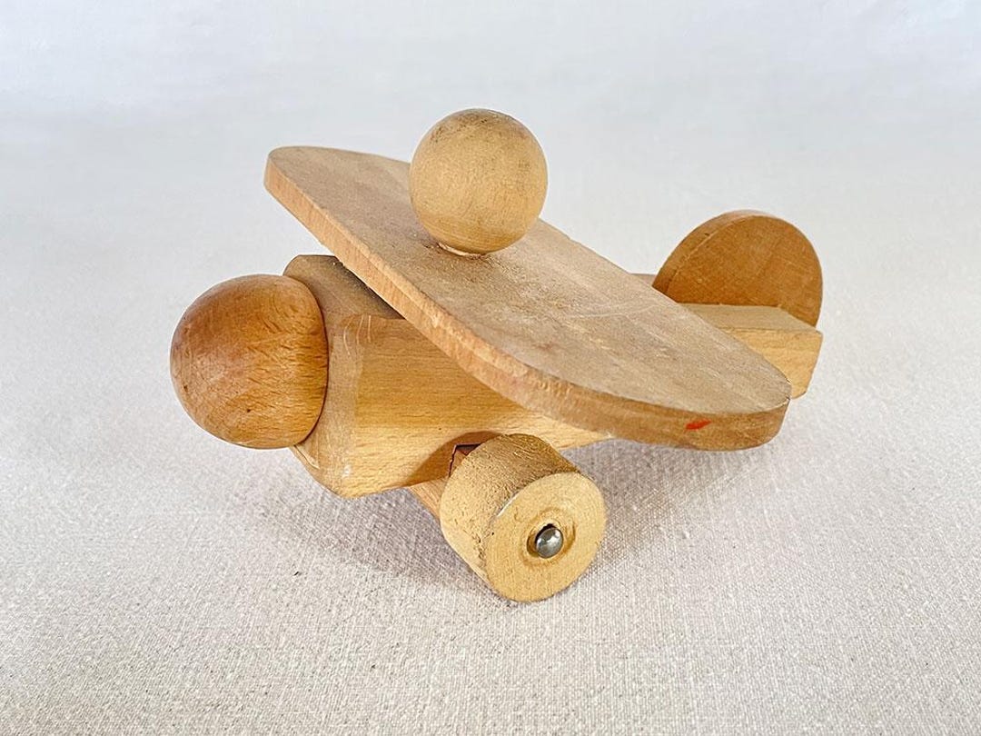 40s Vintage Antique Folk Art Deco the Wooden Toy Co. Canada Wood PLANE ...