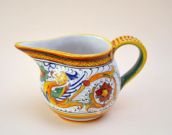 ANTIQUE Vintage 1900-1920 SANTUCCI DERUTA Pitcher Handarbeit | Etsy