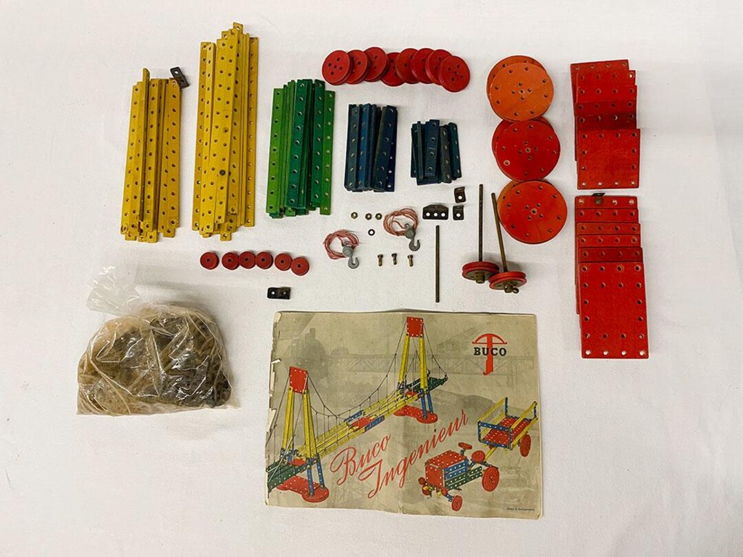 20s/50s SWISS BUCO INGENIEUR Vintage Antique Boy Toy Tri-ang Meccano ...