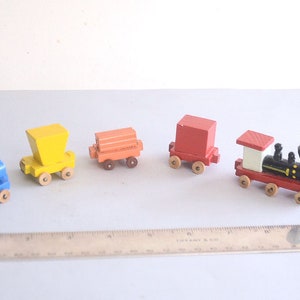 1930s-50s Vintage Antique Art Deco Wood Toy TRAIN SET Handmade Mid ...