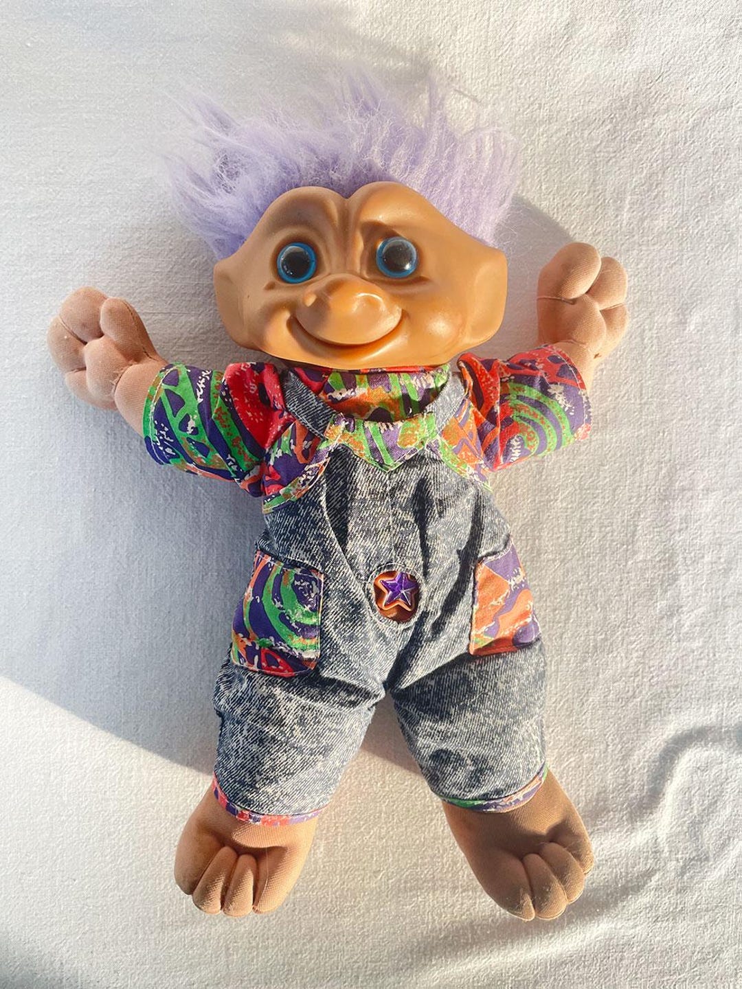 1980s Whimsical Kawaii Vintage TROLL DAM WISHNIK Rubber Doll Toy Vinyl ...