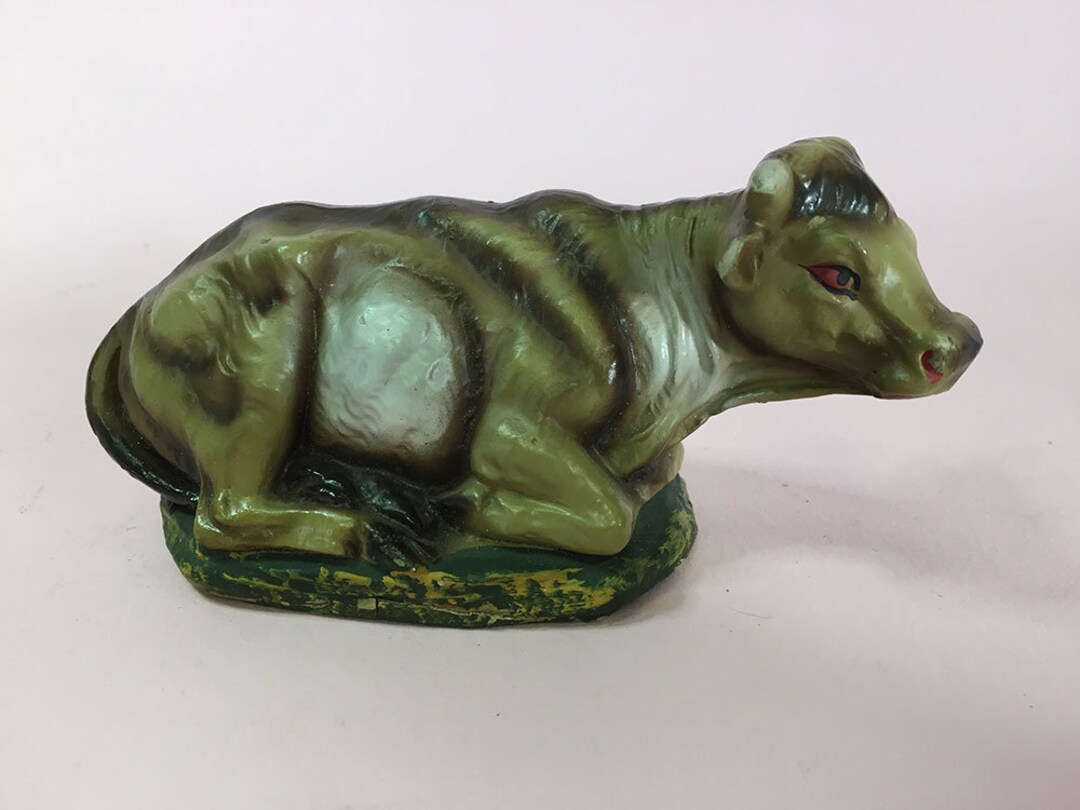 1920s/1930s Antique Vintage Nativity Créche Animal OX Cow Jesus ...
