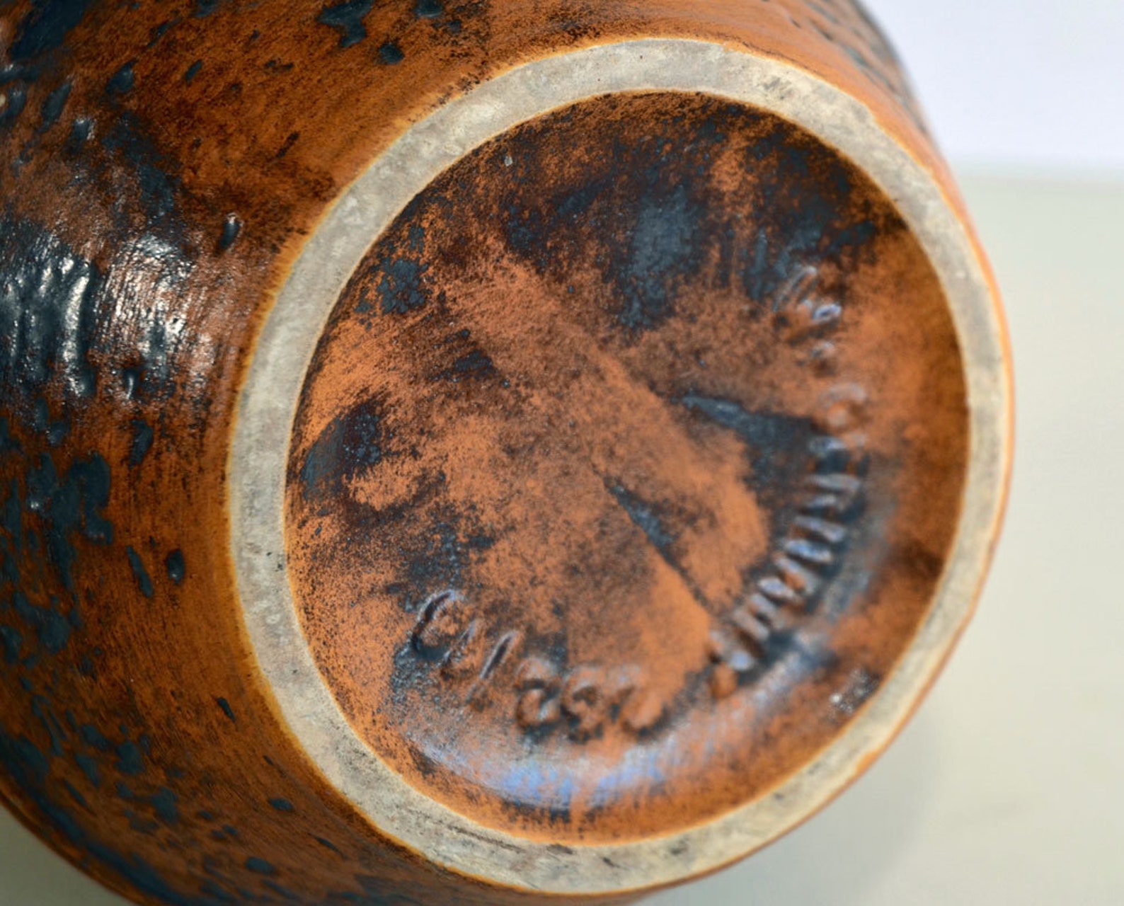 Vintage 1940-1950s Swiss/german Pottery Artist BAUHAUS Caramel Wine ...