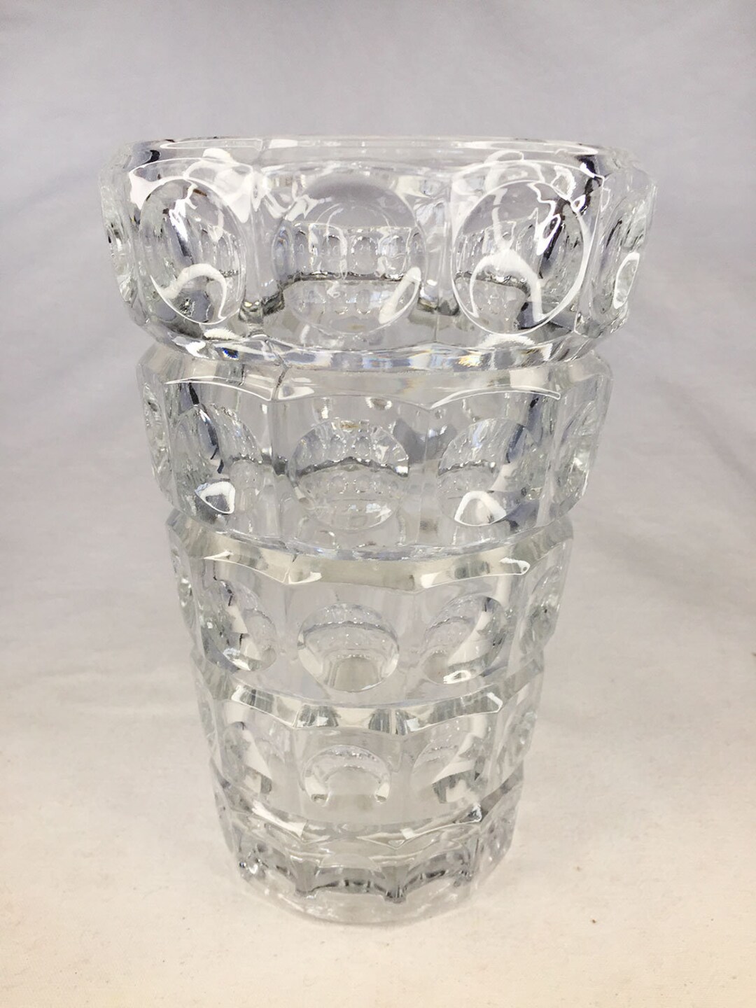 50s Sklo Union Optical Glass Vase by Frantisek Vizner for ...