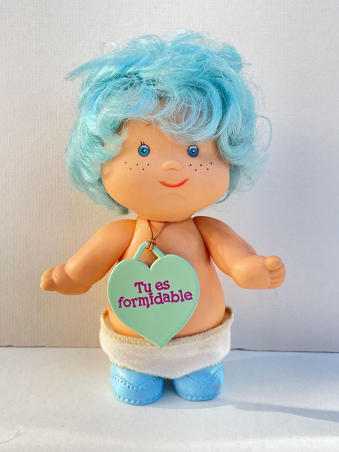 Vintage TU ES FORMIDABLE Boy Blue Hair Doll Famosa 1960s/1970s Spanish ...