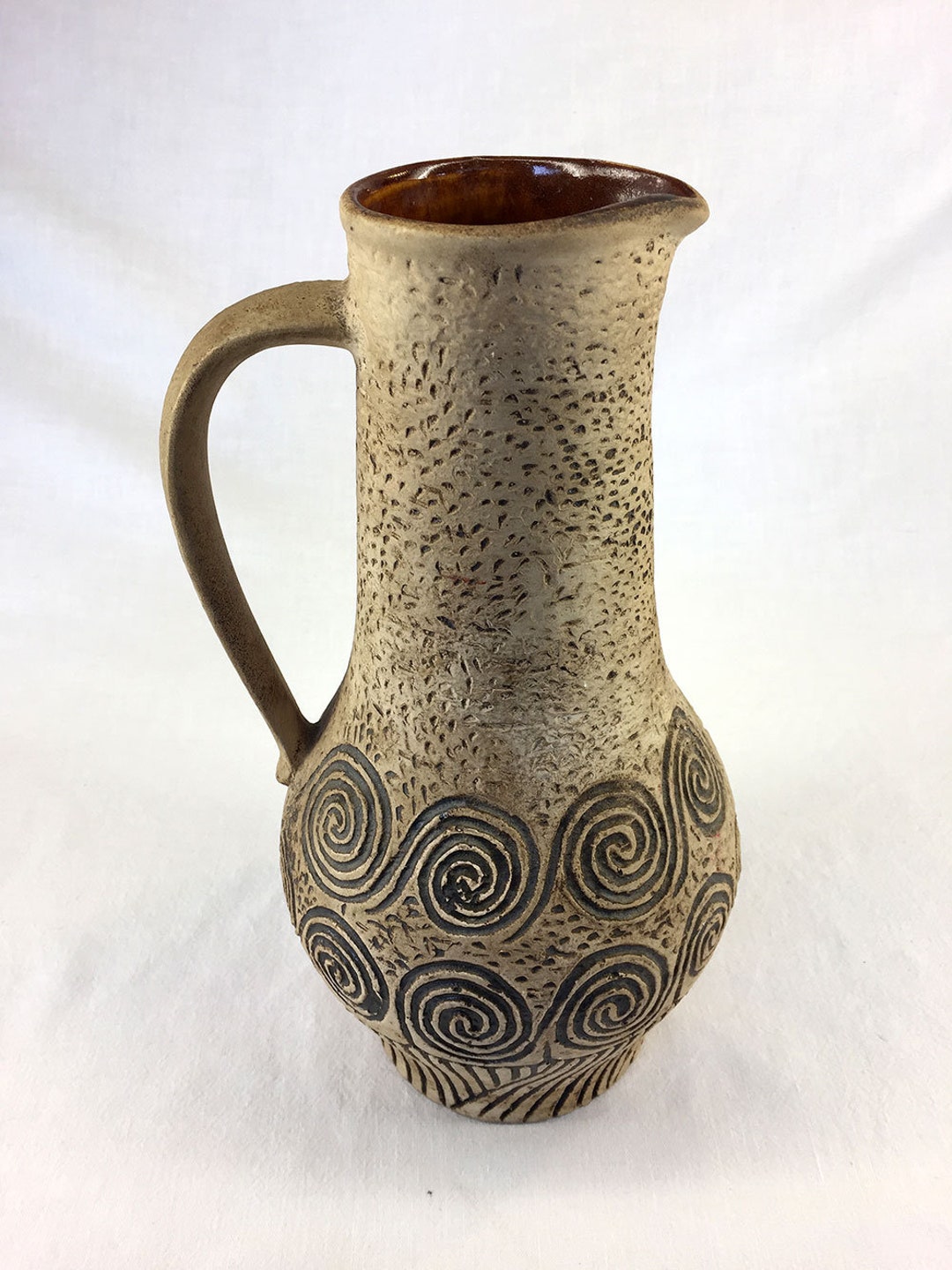 Vintage 1940-1950s Swiss/german Pottery Artist BAUHAUS Caramel Wine ...