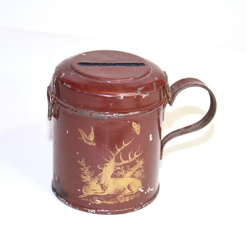 1850s/70s Vintage Antique ROCK UND GRANER Tin Coin Bank - Etsy