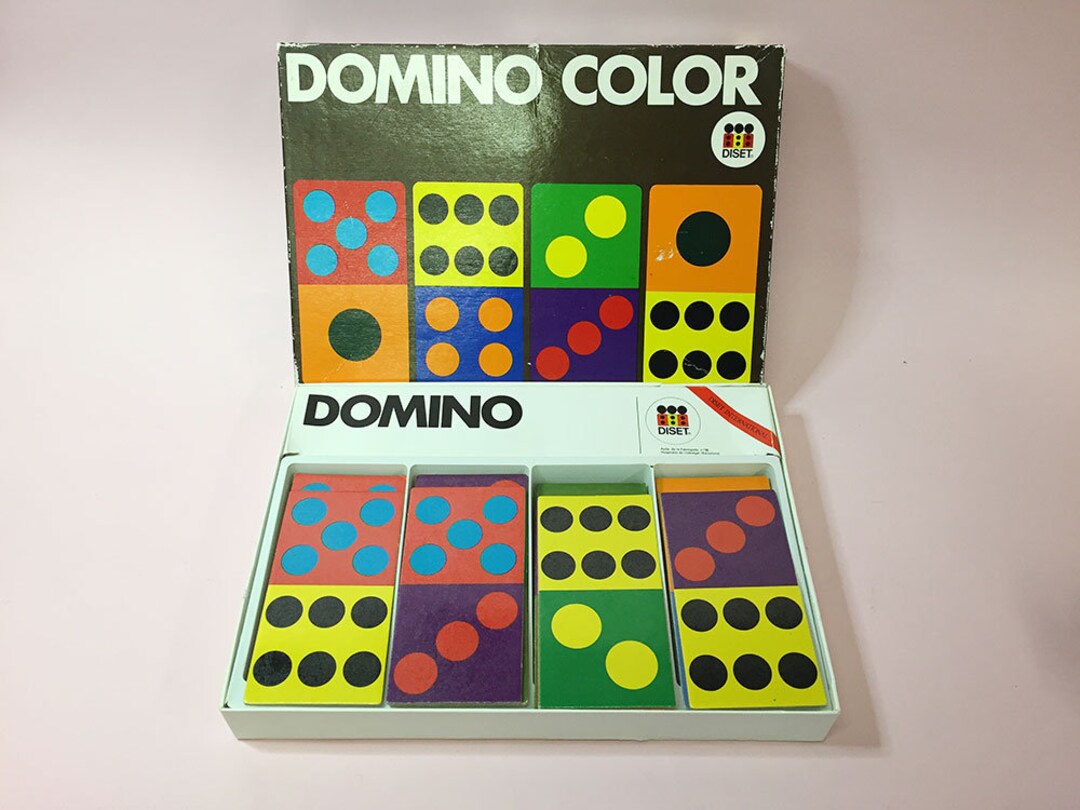 Mod 1960s Toy Box Card Game DOMINO COLOR DISET Vintage Antique European ...