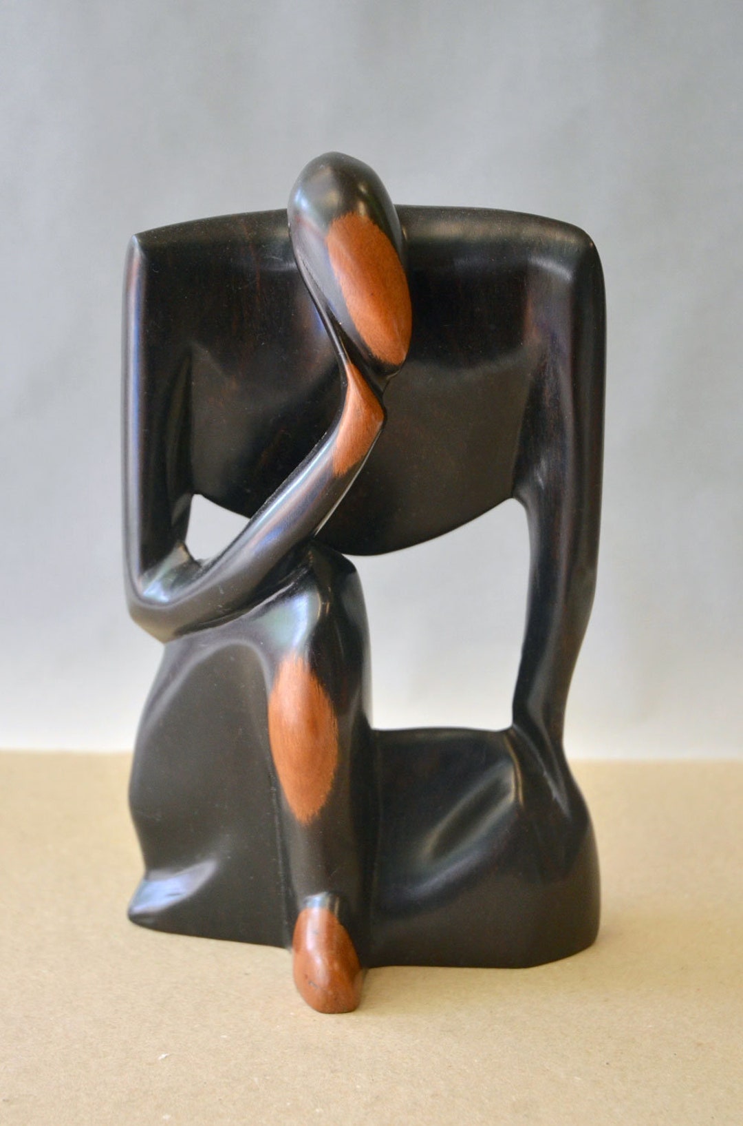 RARE 40s/50s Vintage Mid-century Modern Figure Statue Unusual Wood Jive ...