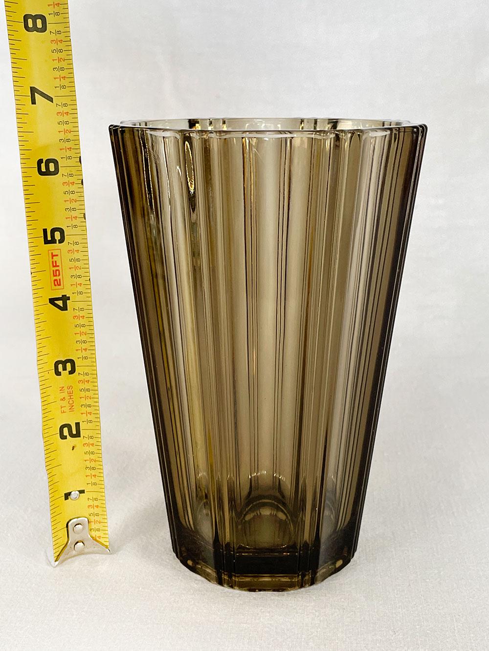 1950s Glass ROSICE Glassworks SKLO UNION Vladislav Urban Vase Smokey ...