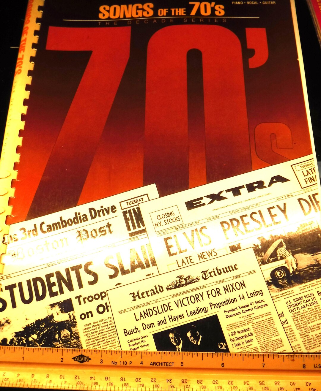 Songs of the 70's: the Decade Series Piano, Vocal, and Guitar Music - Etsy