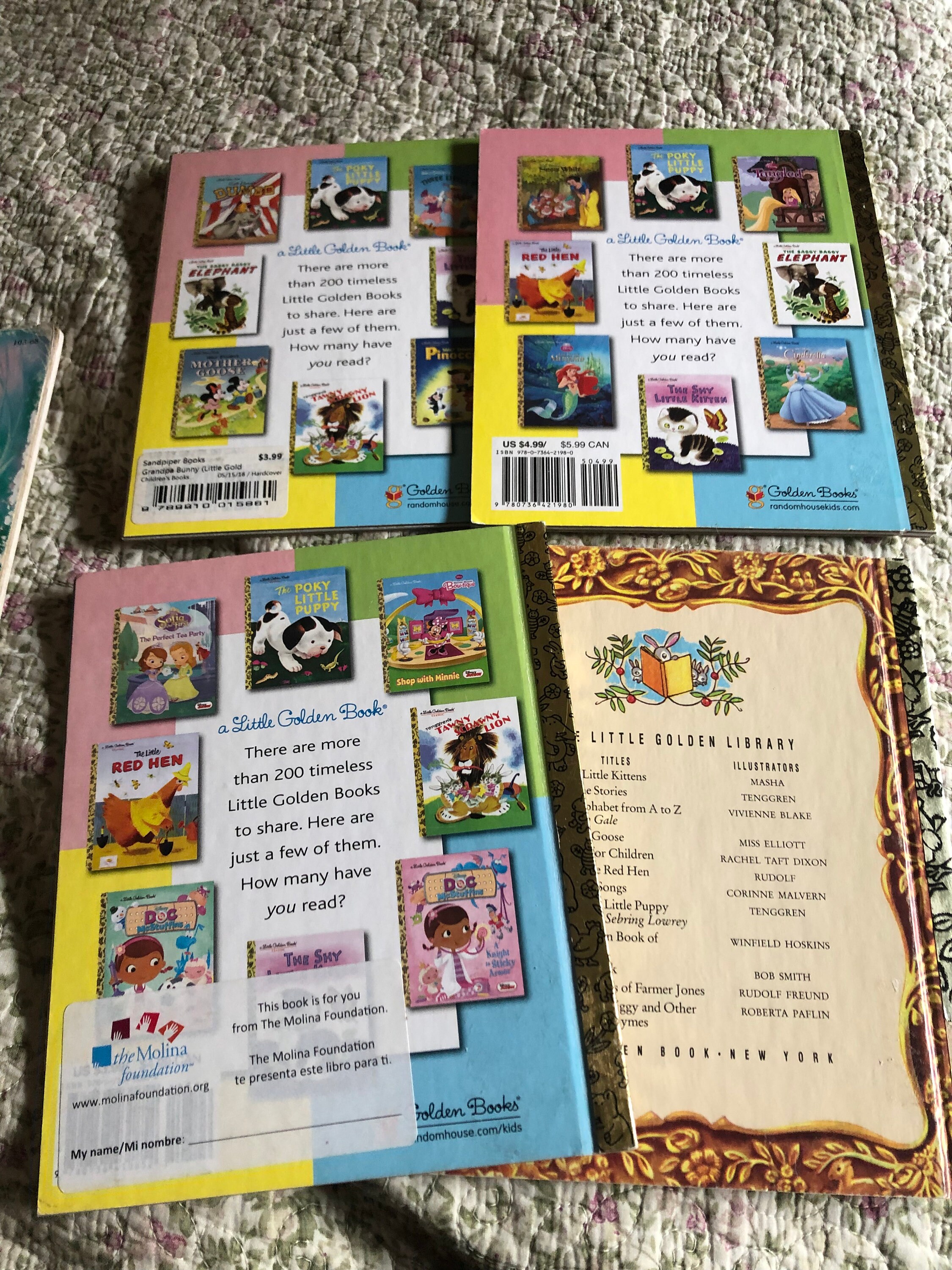 Vintage Children Books, Set of Five 5, a Little Golden Book Series ...